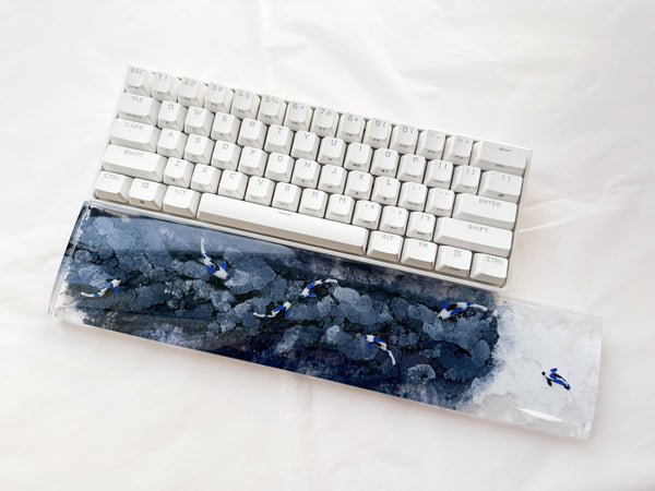 Blue Koi Fish Pond Keyboard Wrist Rests, Artisan Resin Wrist Rests ...
