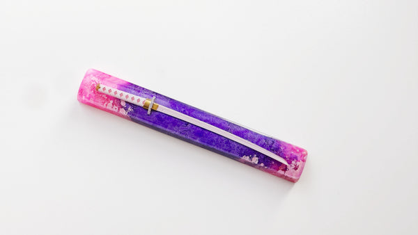 Pink Purple Katana Spacebar Keycaps, Custom Artisan Keycaps - HiJenney